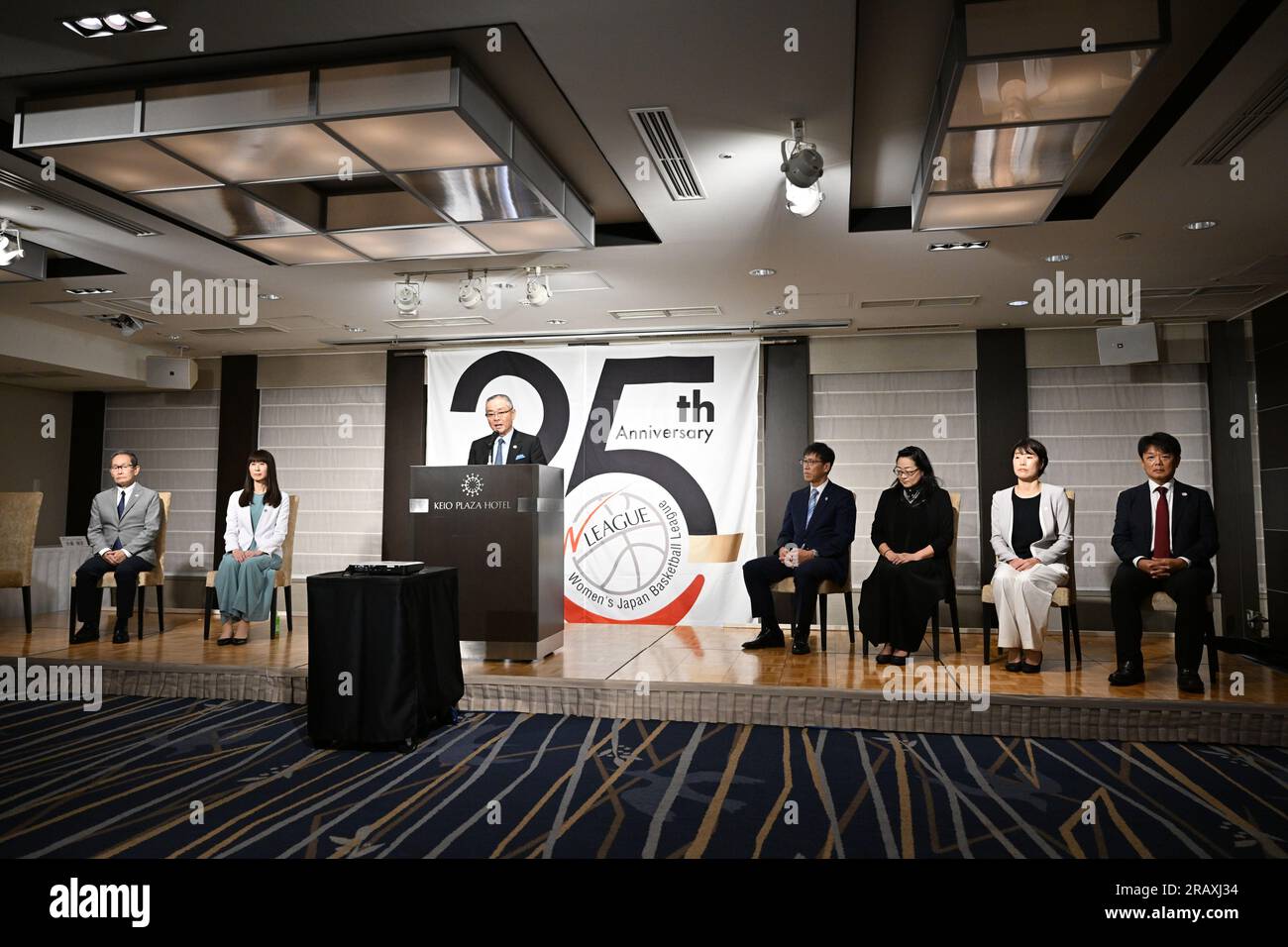 Tokyo, Japan. Credit: MATSUO. 6th July, 2023. (L-R) Nobuo Hashimoto, Yuka Harada, Masahiro ...