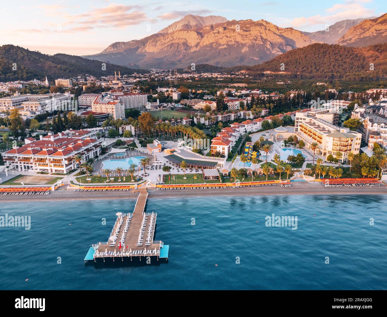 mesmerizing aerial view, capturing a picturesque panorama of hotels ...