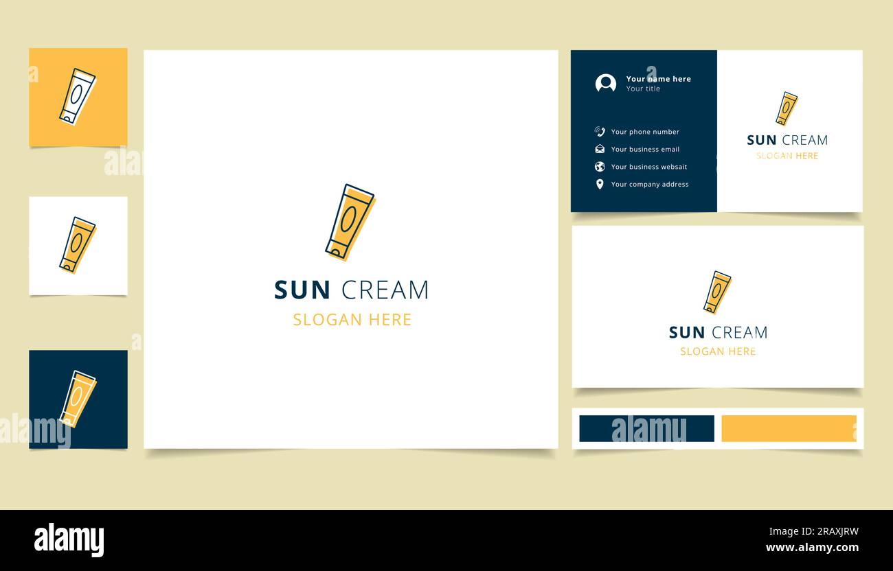 Sun cream logo design with editable slogan. Branding book and business ...