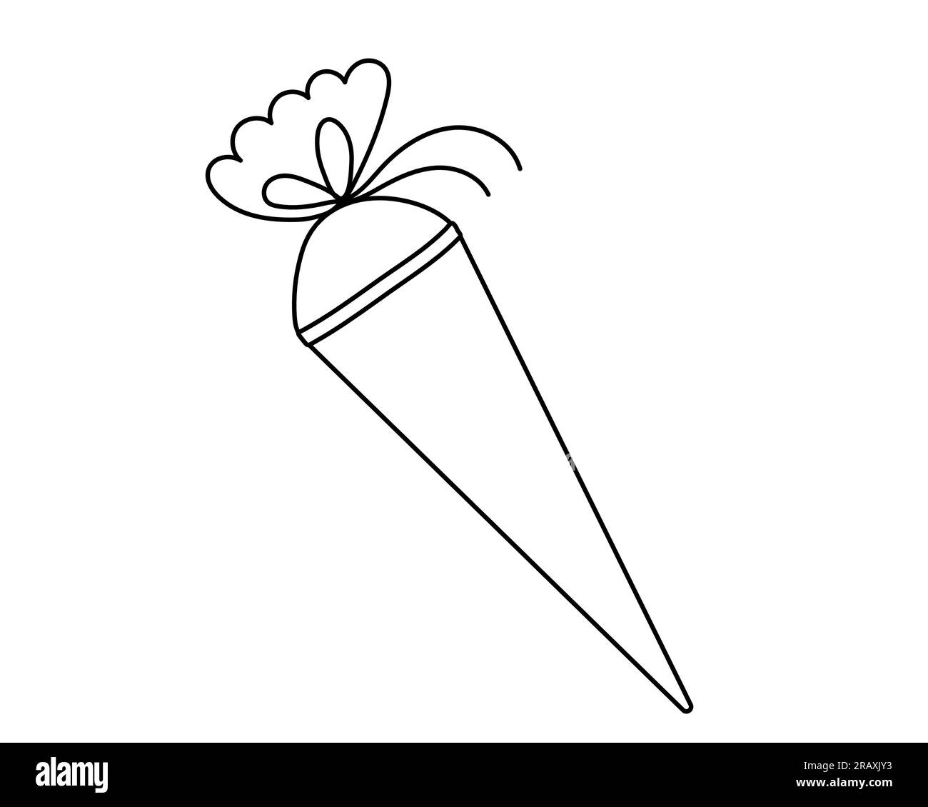School sugar cone in simple line style.Vector illustration for color ...
