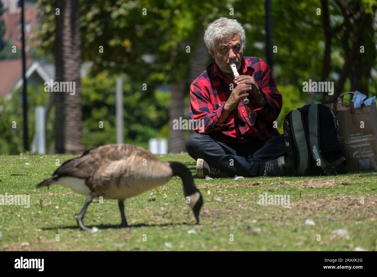 Los Angeles, United States. 05th July, 2023. Ramiro Medina, 68, plays ...