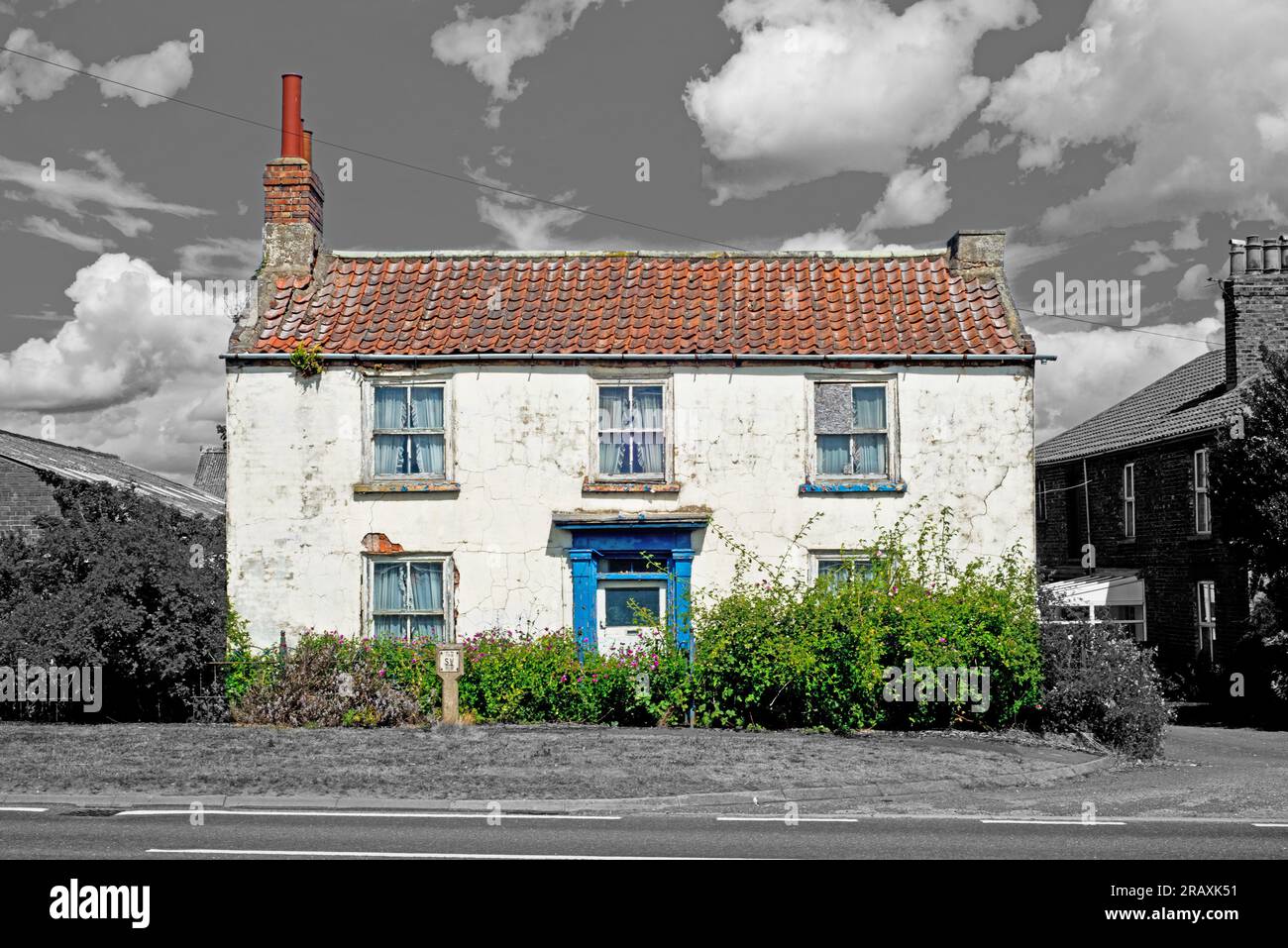 Old Run Down Farmhouse, Wiggington, North Yorkshire, England Stock ...