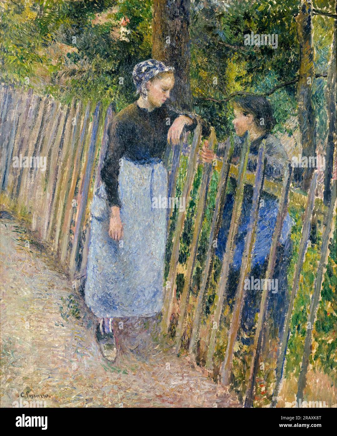 Camille Pissarro, Conversation, painting in oil on canvas, 1881 Stock ...