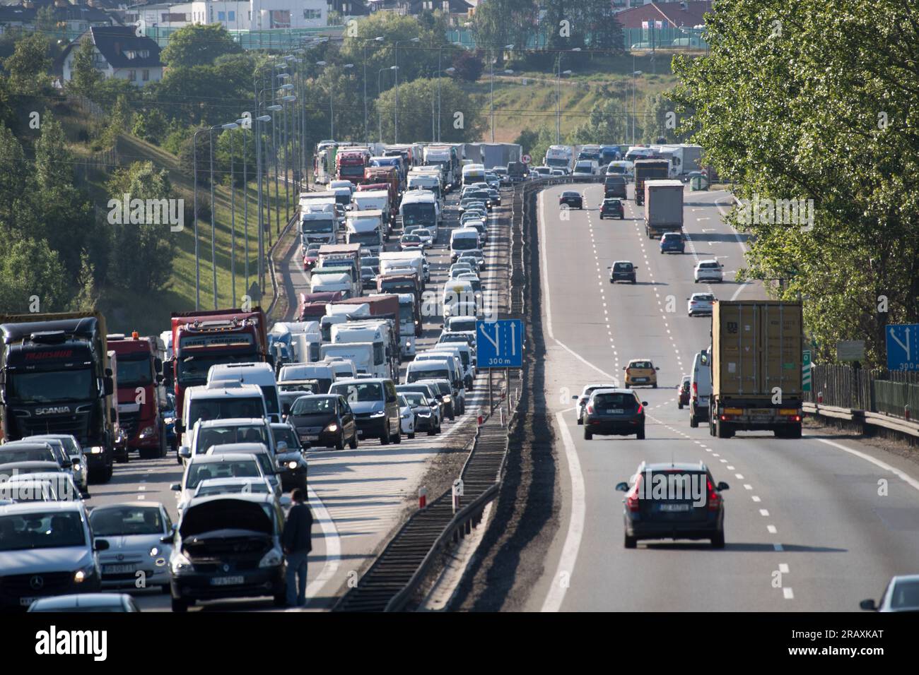 Traffic jam on Expressway S6 called Obwodnica Trojmiasta (Tricity ...