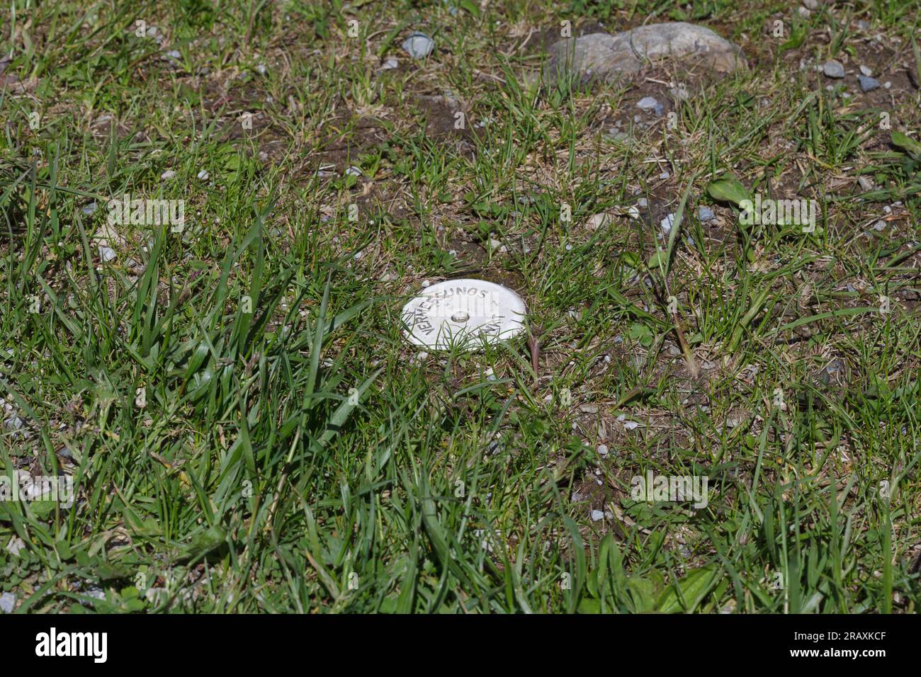 Surveying point from a property line, translated "Vermessungspunkt ...