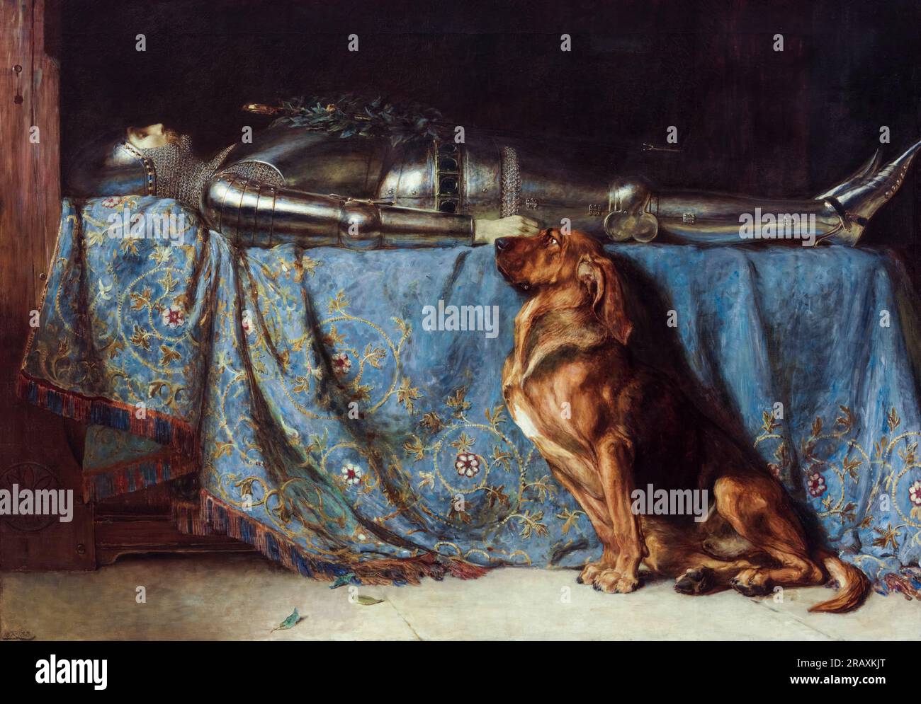 Briton Rivière painting, Requiescat, oil on canvas, 1888 Stock Photo ...