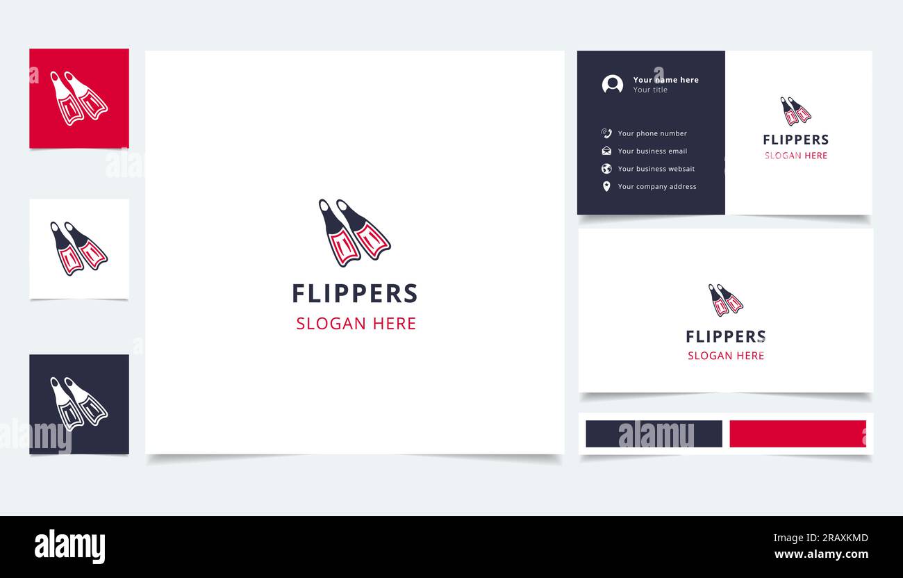 Flippers logo design with editable slogan. Branding book and business ...