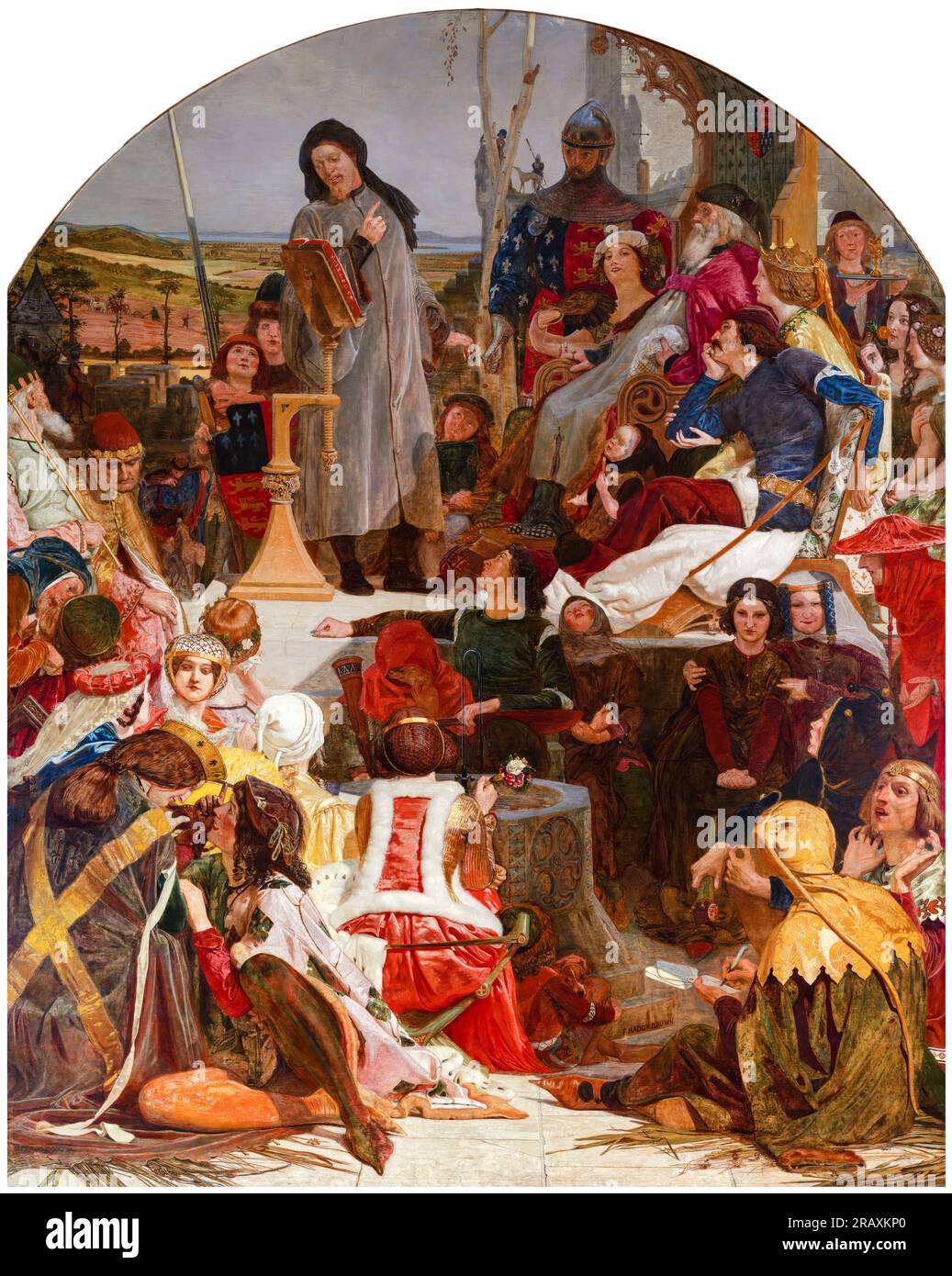 Ford Madox Brown, Chaucer at the court of Edward III, painting in oil ...