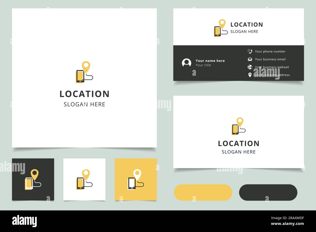 Location logo design with editable slogan. Branding book and business ...