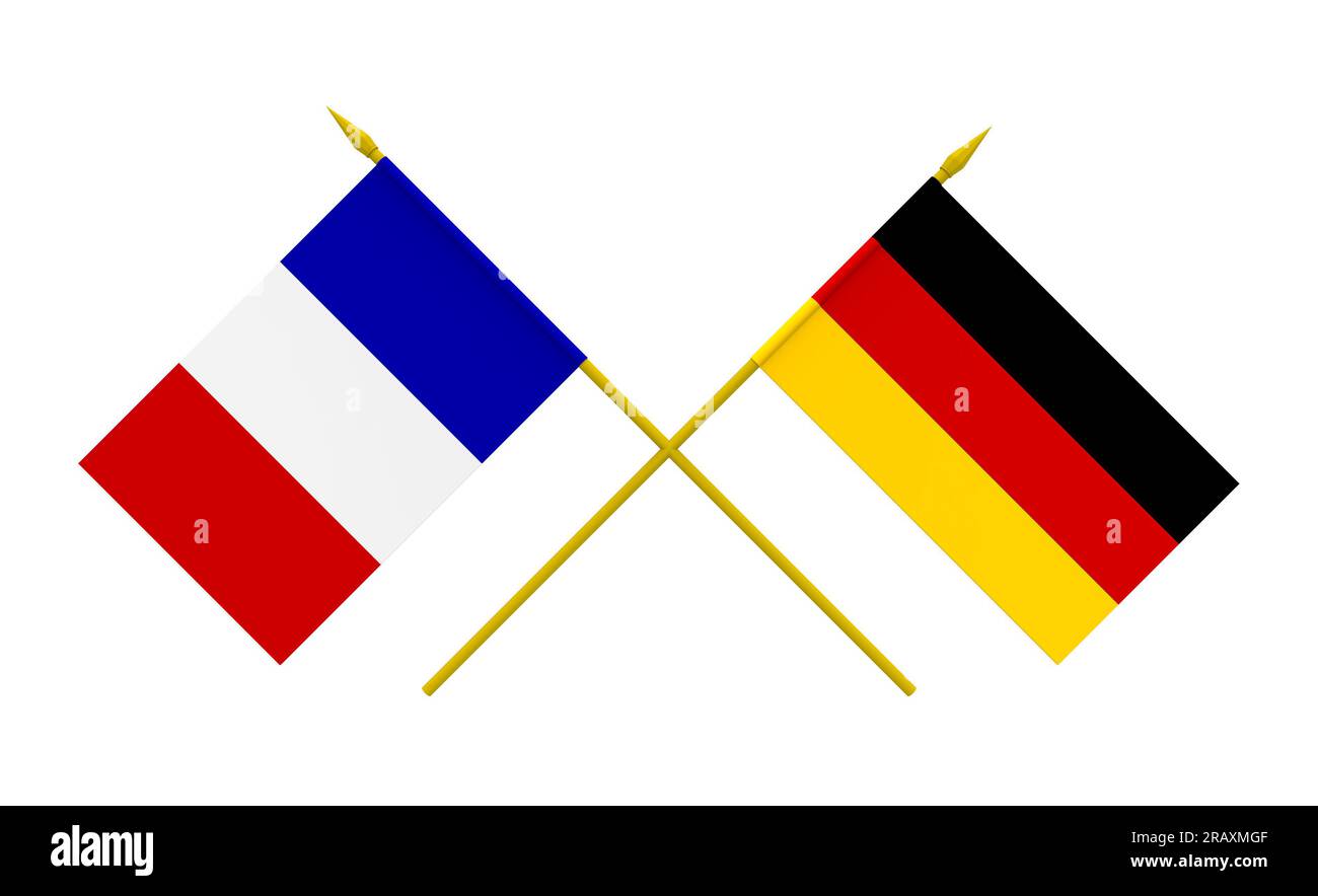 Flags of Germany and France, 3d render, isolated Stock Photo - Alamy