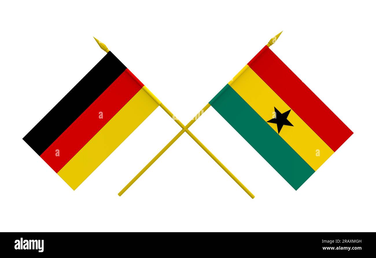 Flags of Germany and Ghana, 3d render, isolated Stock Photo - Alamy