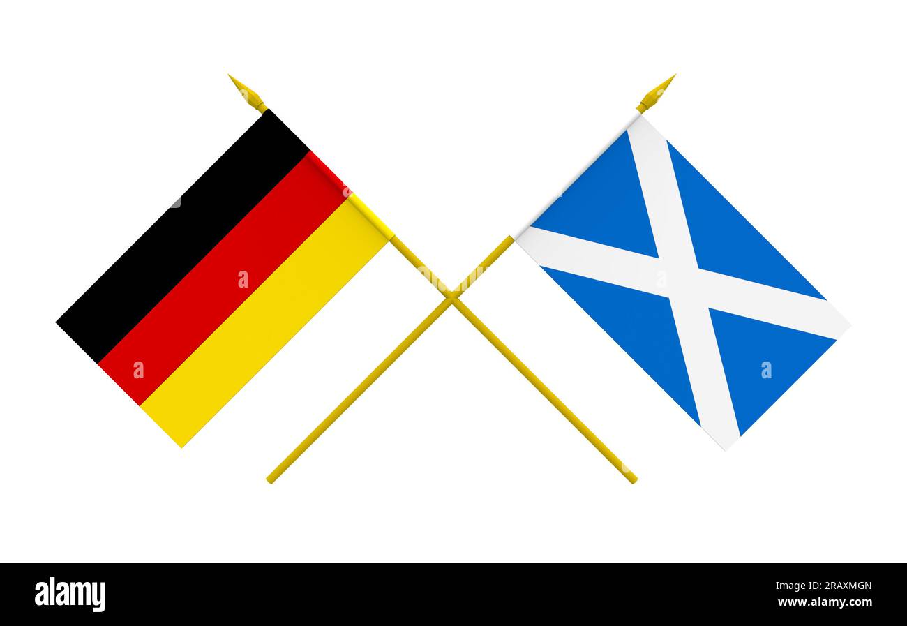Flags of Germany and Scotland, 3d render, isolated Stock Photo - Alamy