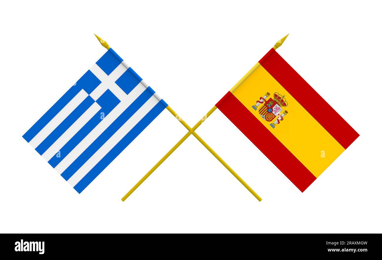 Greece spain flags 3d hi-res stock photography and images - Alamy