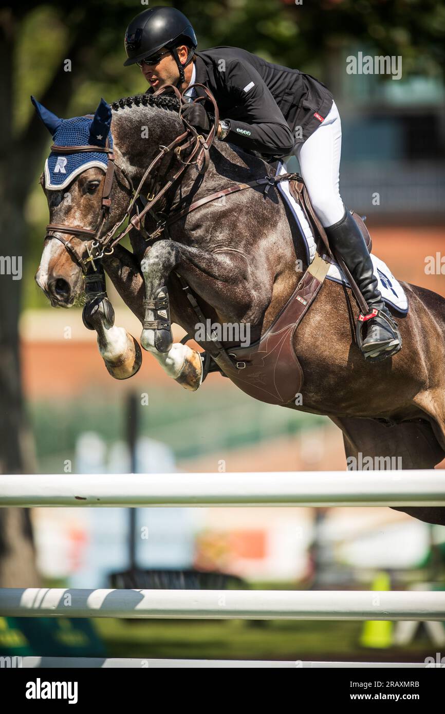 James Chawke of Ireland competes in the Rolex Pan American Grand Prix ...