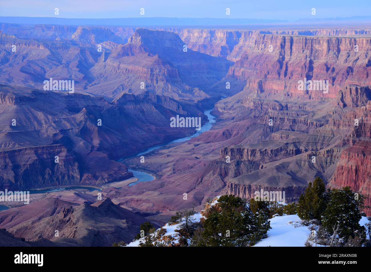 overlooking the expansive south rim of the grand canyon from desert ...