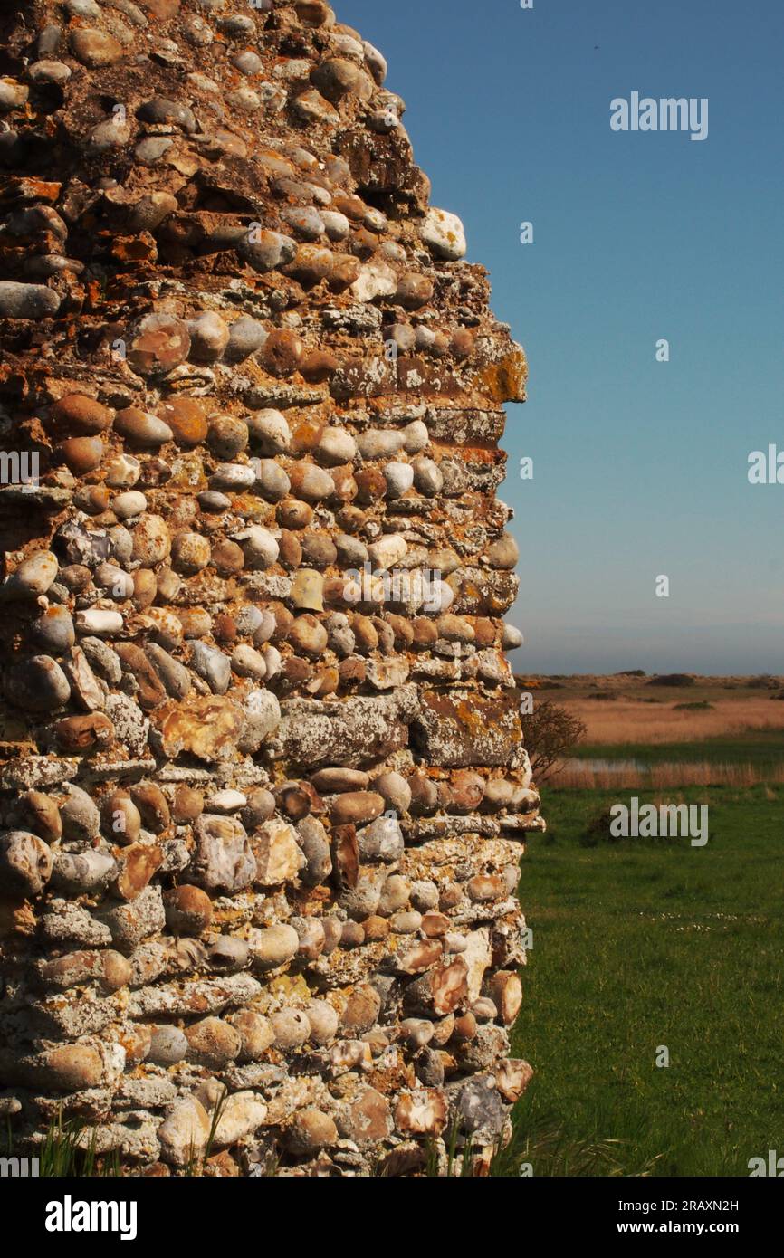 Standing remains of Minsmere Chapel walls, Suffolk. UK Stock Photo - Alamy