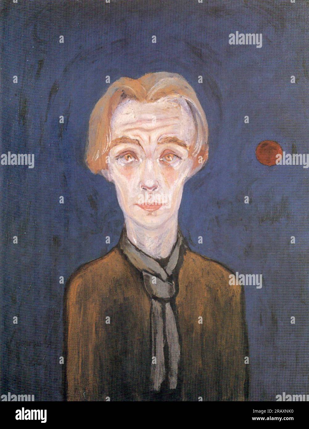 Self-portrait with red moon by Walter Gramatté Stock Photo - Alamy