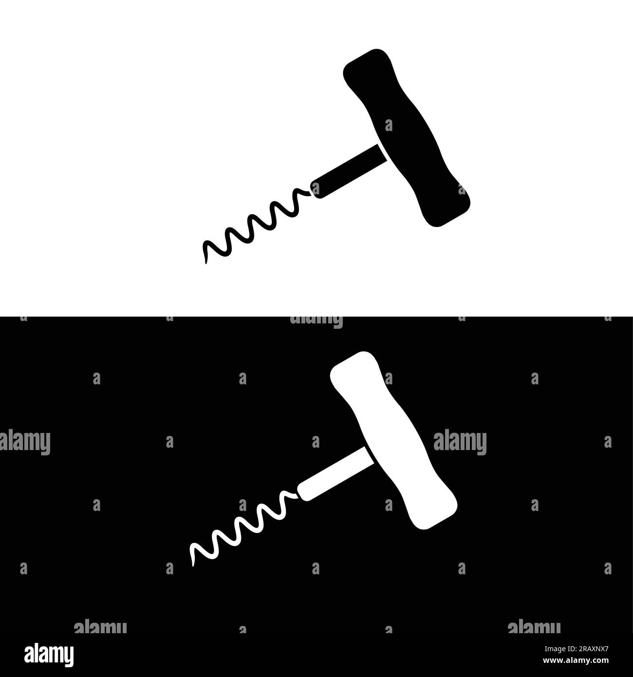 Corkscrew flat silhouette vector. Silhouette kitchen utensil icon. Set ...