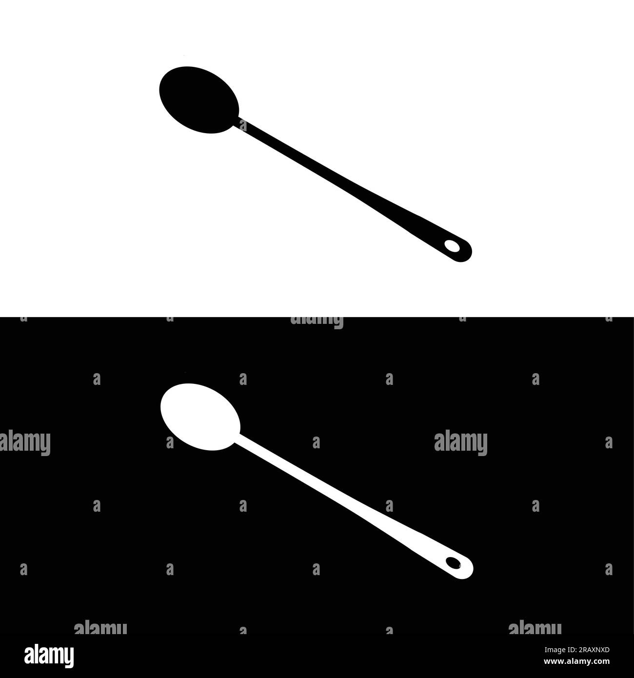 Stirring spoon flat silhouette vector. Silhouette kitchen utensil icon ...