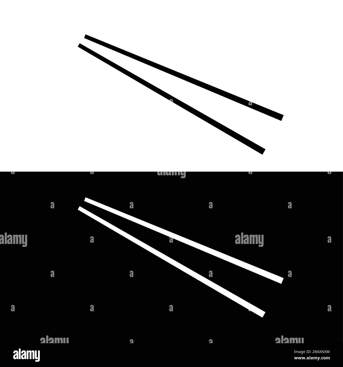 Long chopsticks flat silhouette vector. Silhouette kitchen utensil icon ...