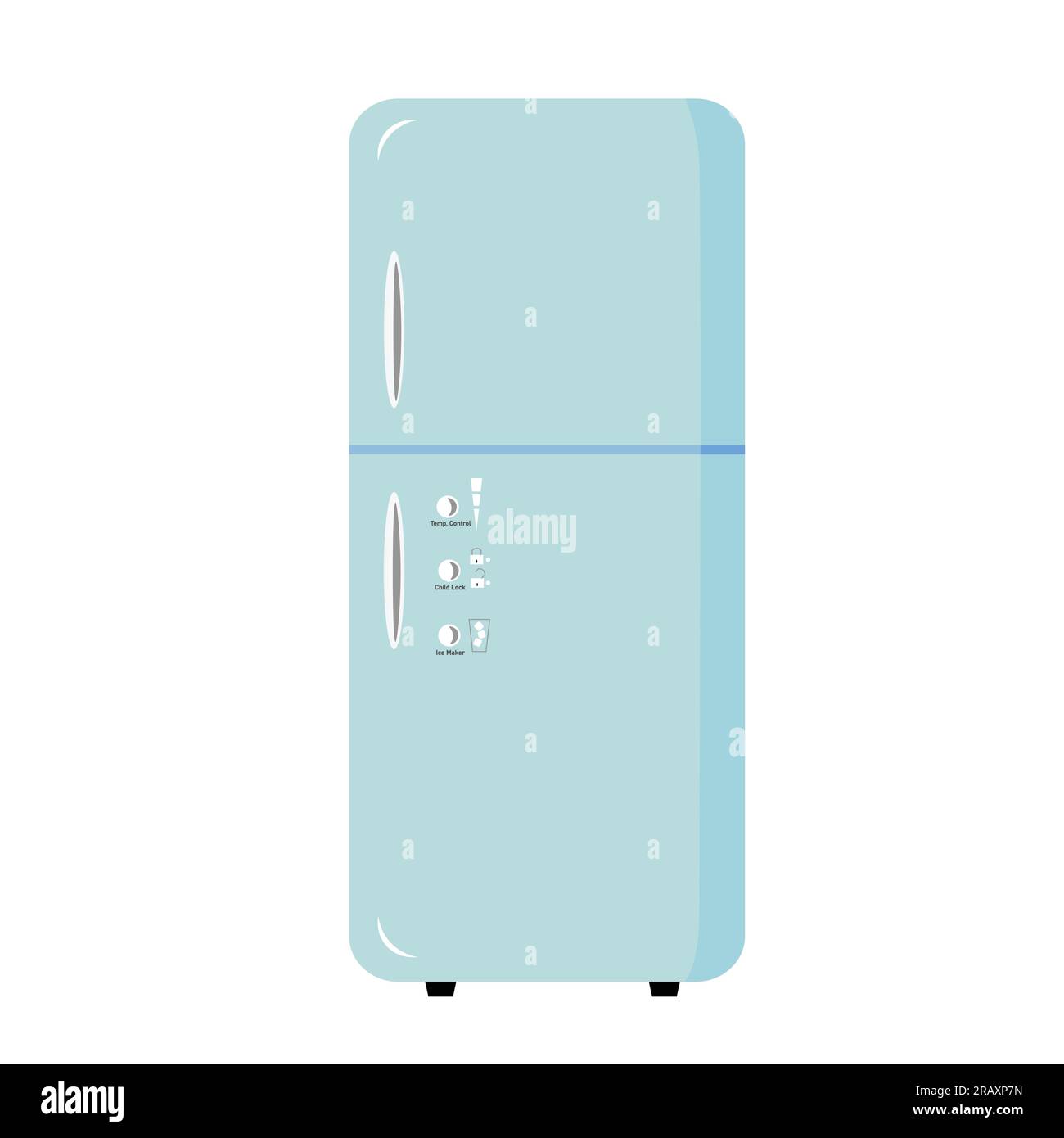 Retro refrigerator flat pastel color vector in cartoon style. Color ...
