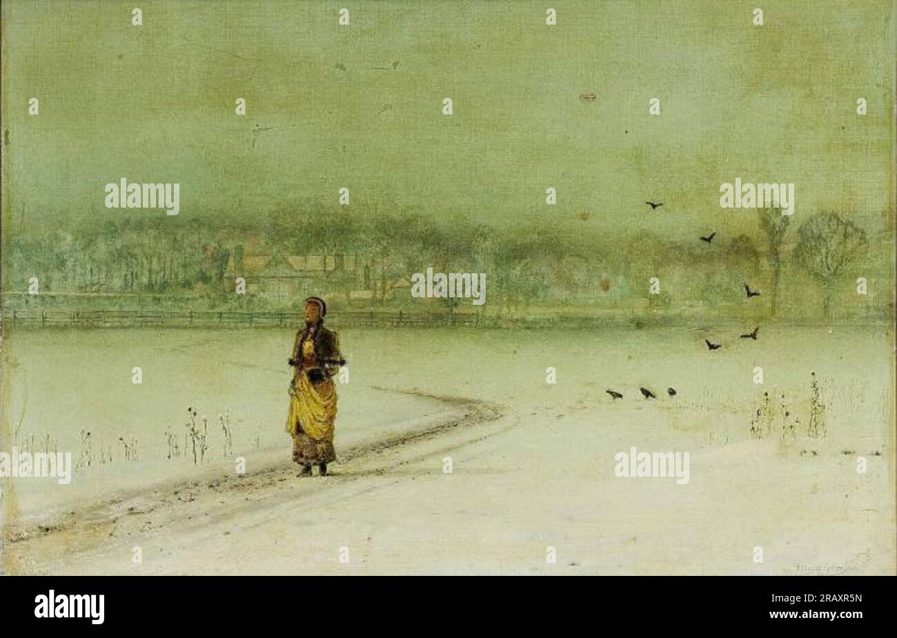 In the winter by John Atkinson Grimshaw Stock Photo - Alamy
