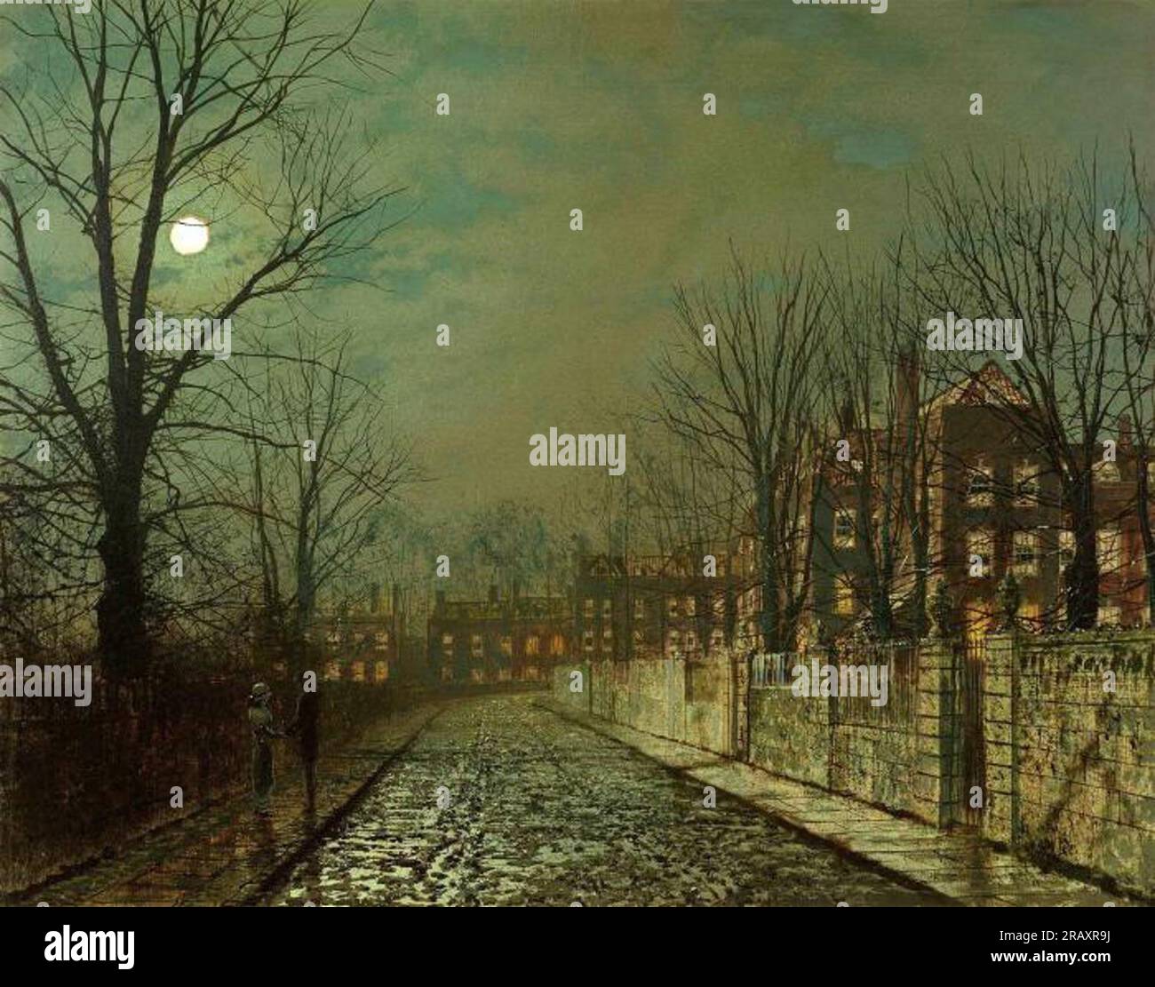 The Trysting Tree by John Atkinson Grimshaw Stock Photo - Alamy