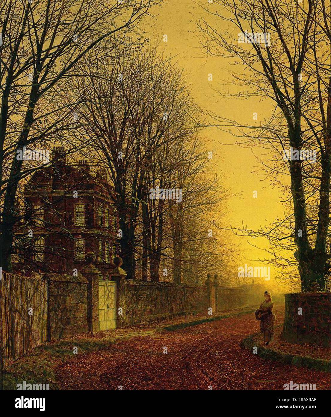 Autumn Gold by John Atkinson Grimshaw Stock Photo - Alamy