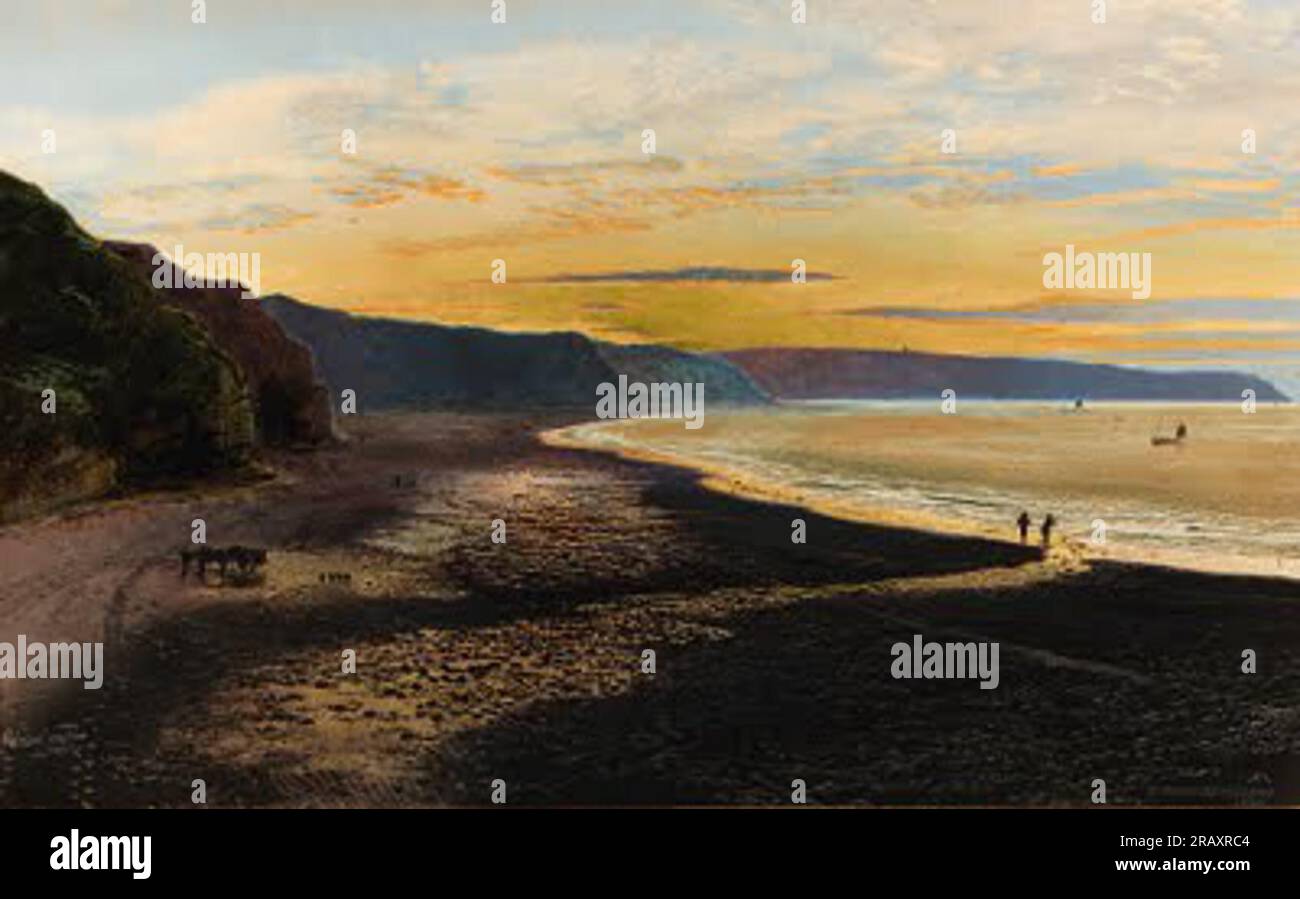Whitby Sands, sunset by John Atkinson Grimshaw Stock Photo - Alamy