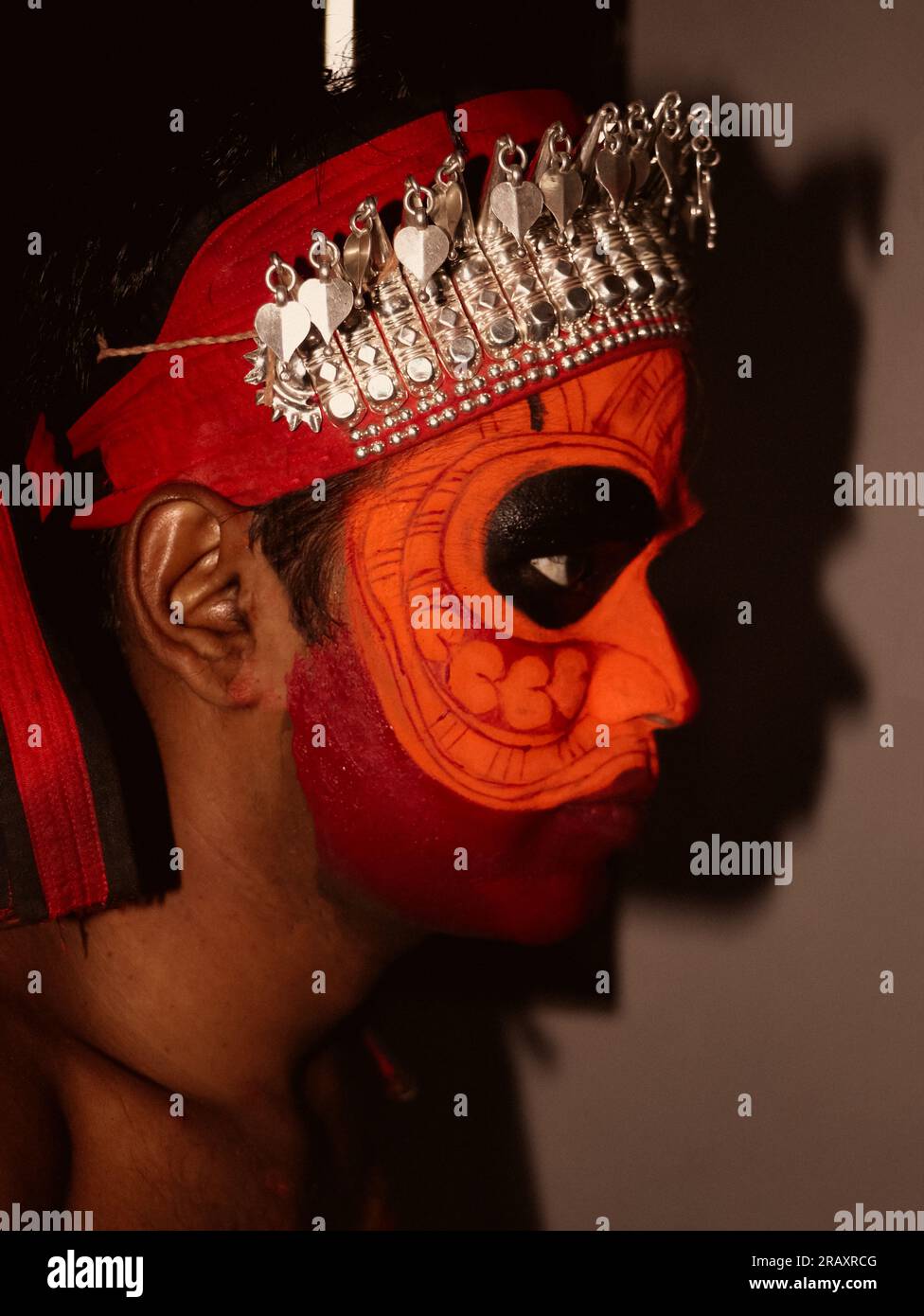 close up shot of an artist with makeup and face paint for performing ...