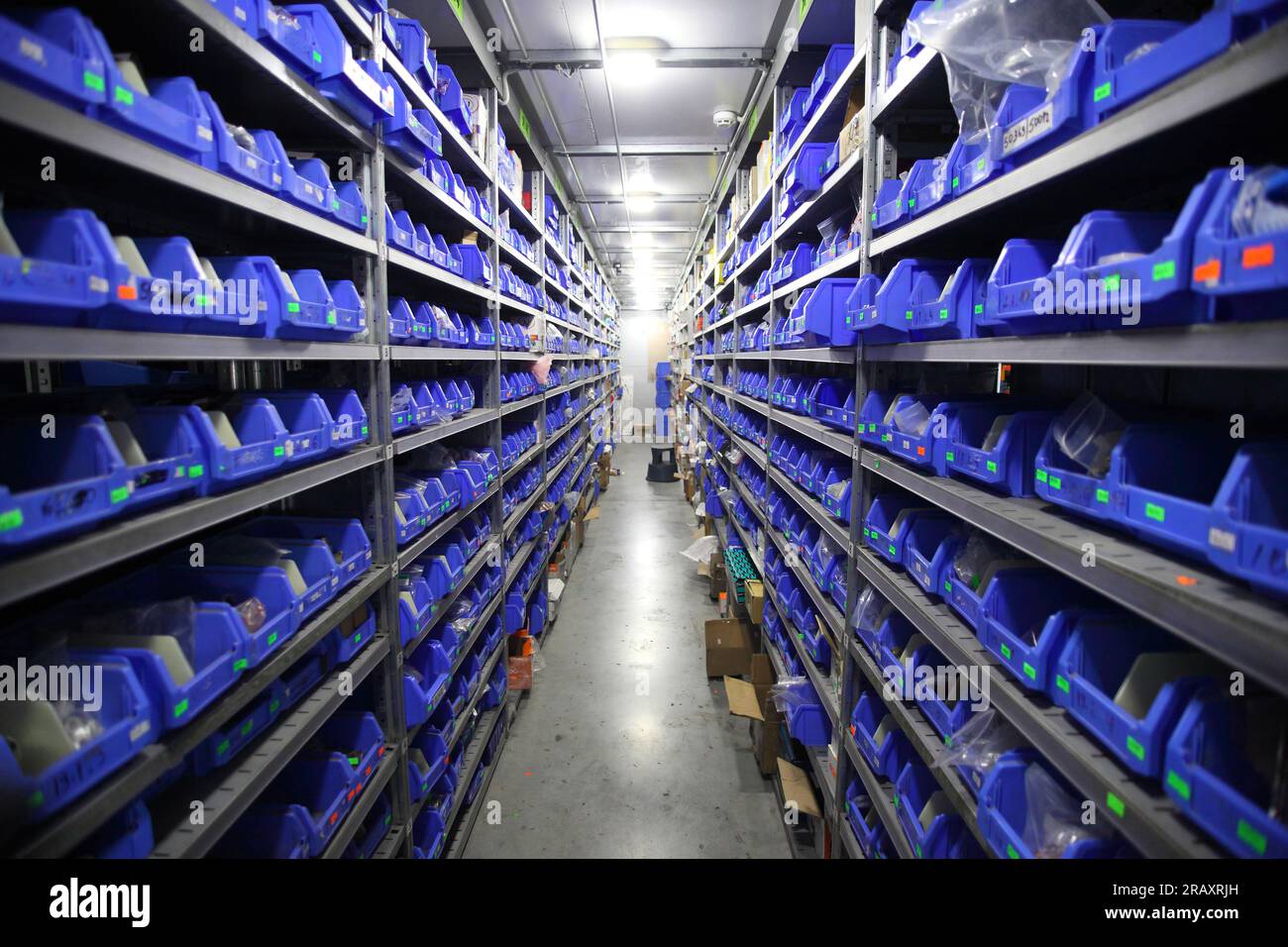 Industrial warehouse. Warehouse of a trade organization. Goods and ...