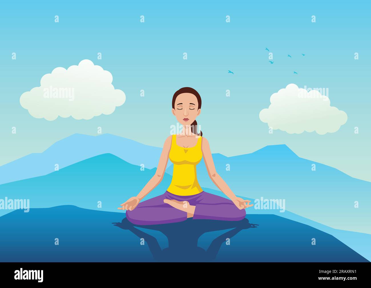 Woman and meditating Stock Vector Images - Alamy
