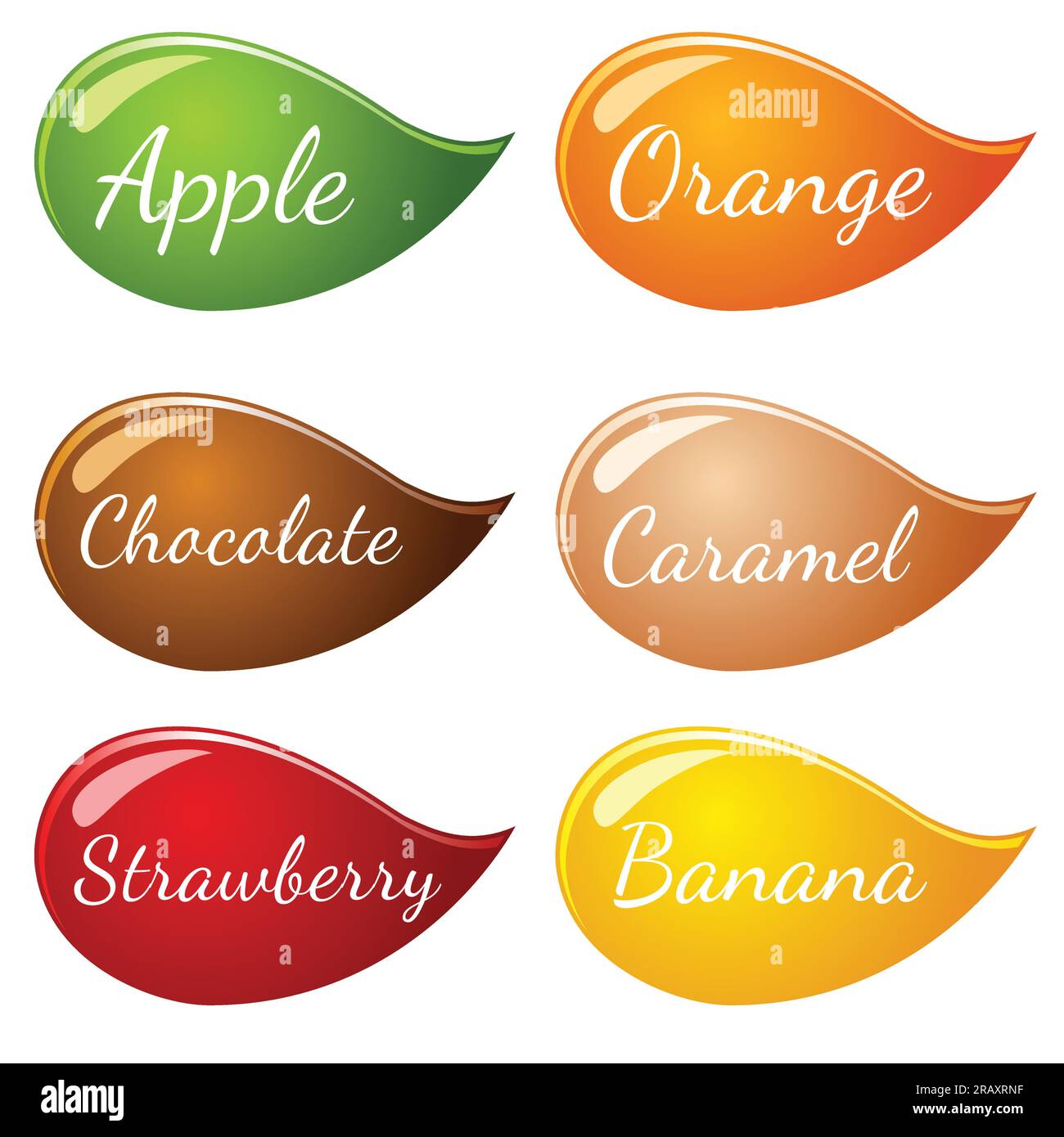 Flavor Icon set for label or description on packaging Stock Vector ...