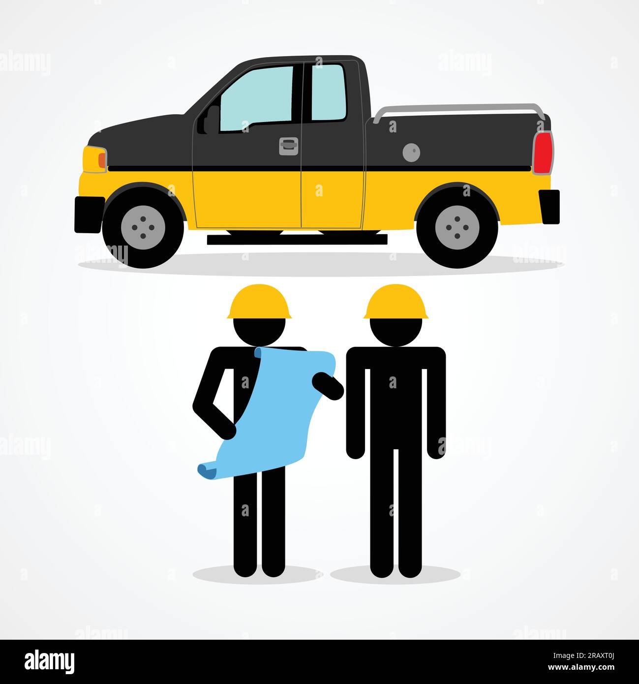 Stick figures illustration of a construction workers Stock Vector Image ...