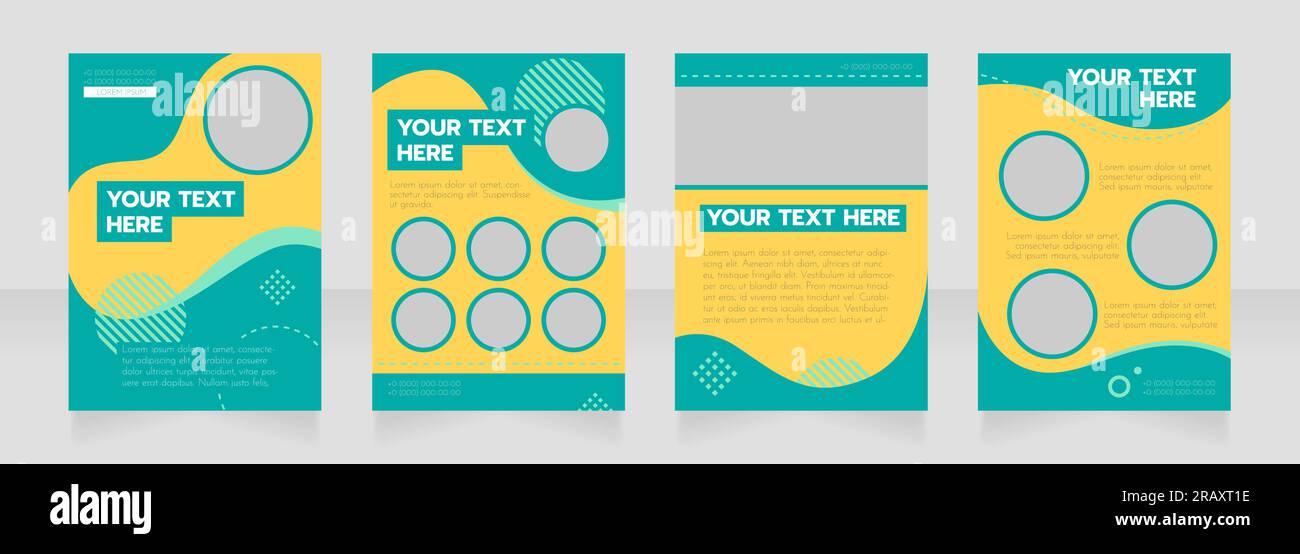 Yellow and green wavy blank brochure layout design Stock Vector Image ...
