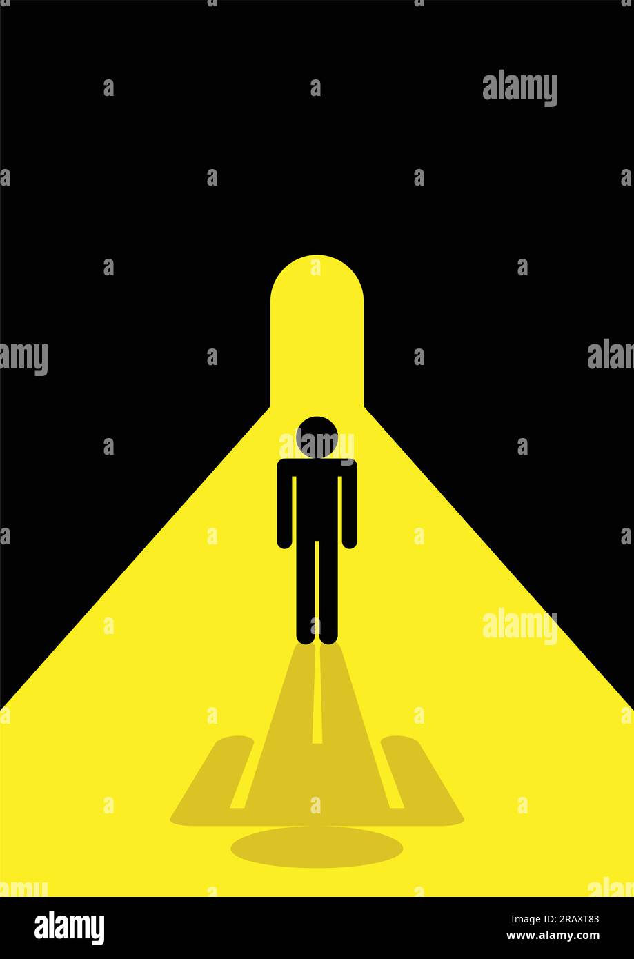 Stick figure standing in the tunnel for hope, opportunity concept Stock ...