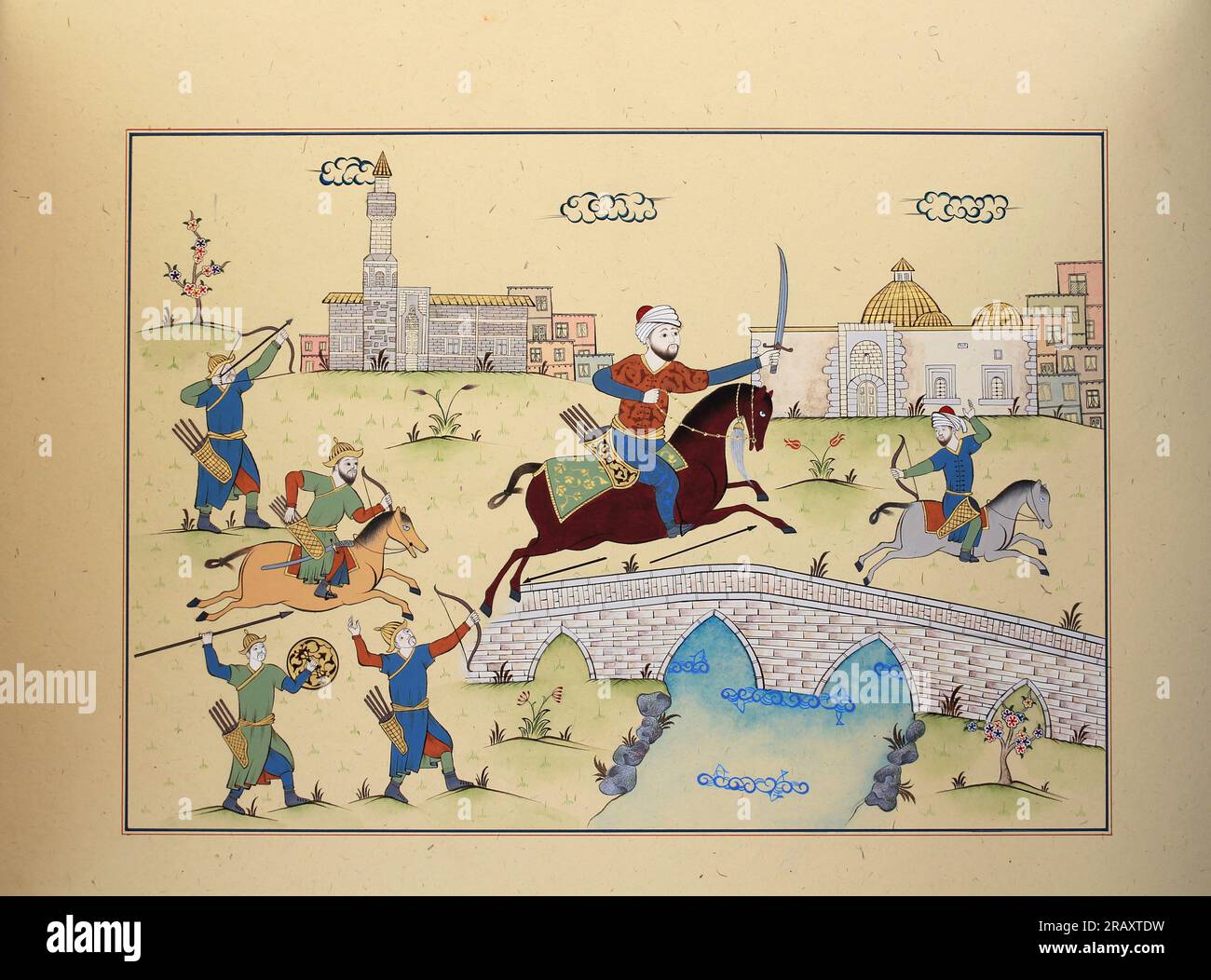 An example of traditional Turkish miniature art. The medieval city of ...