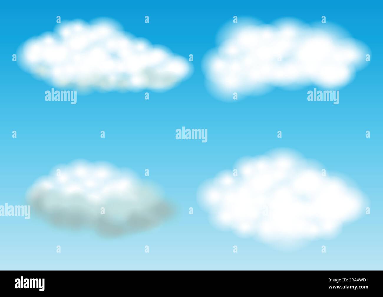 Set of gradient mesh clouds vector illustration in EPS 10 Stock Vector ...