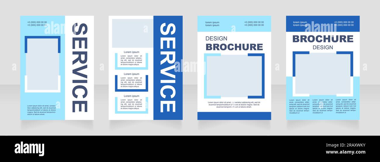 Professional service blue blank brochure layout design Stock Vector ...
