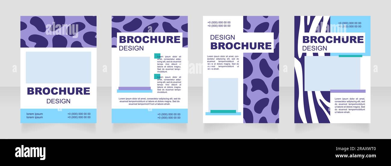 Wildlife conservation blue blank brochure layout design Stock Vector ...