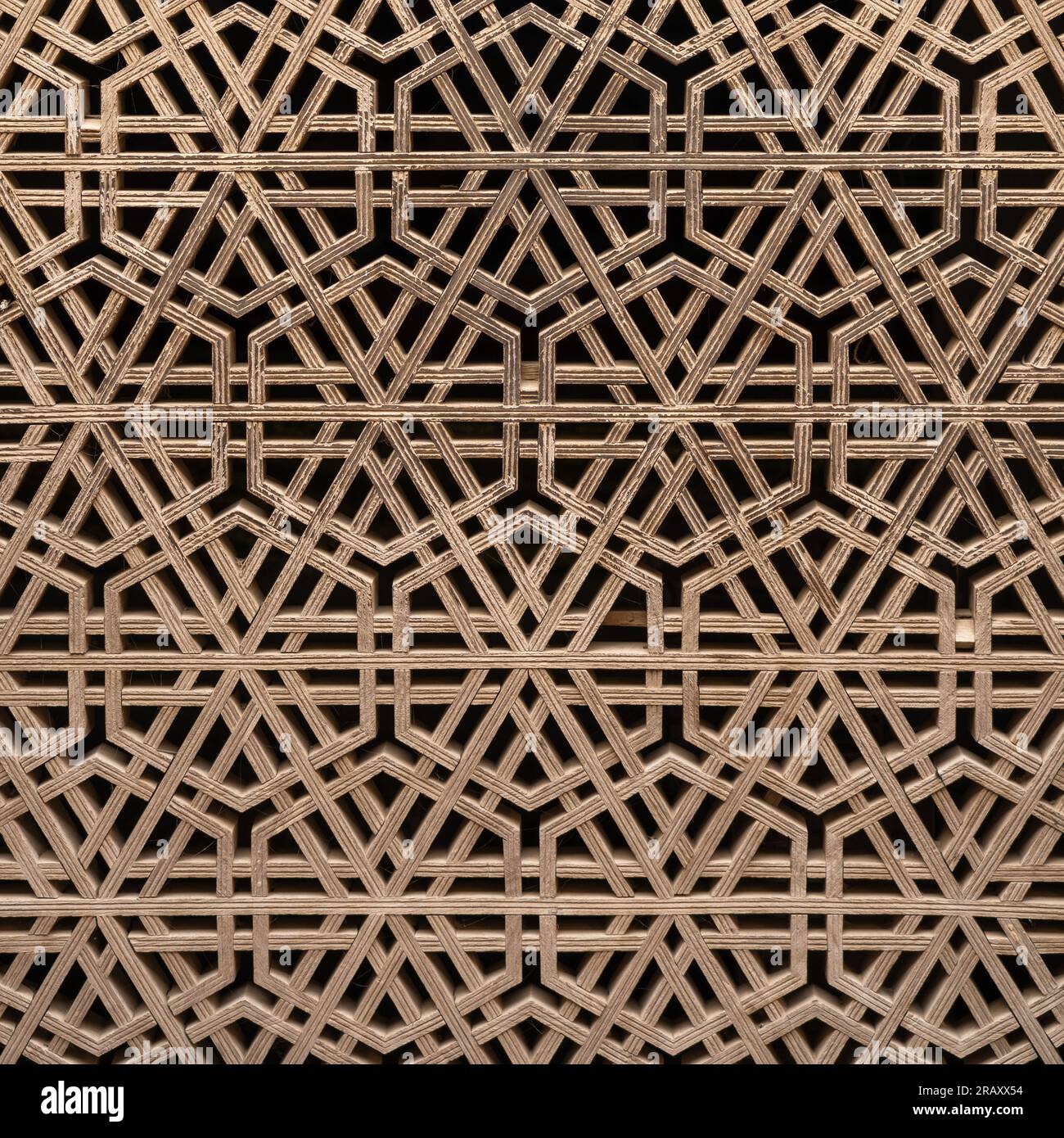 Beautiful traditional ancient wooden geometric latticework at shrine of ...