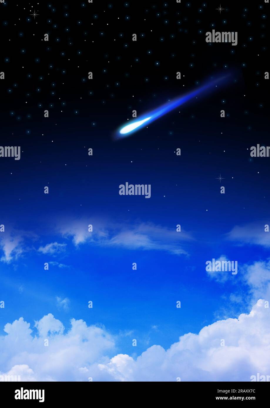 Meteor enters the Earth's atmosphere on the starry night sky Stock ...