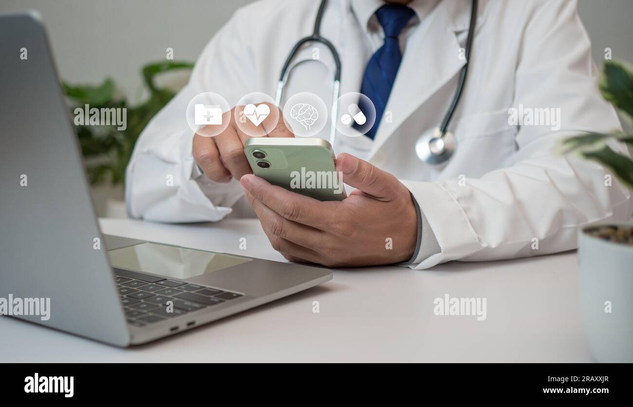 Doctors use smartphones and computers to research medical information ...
