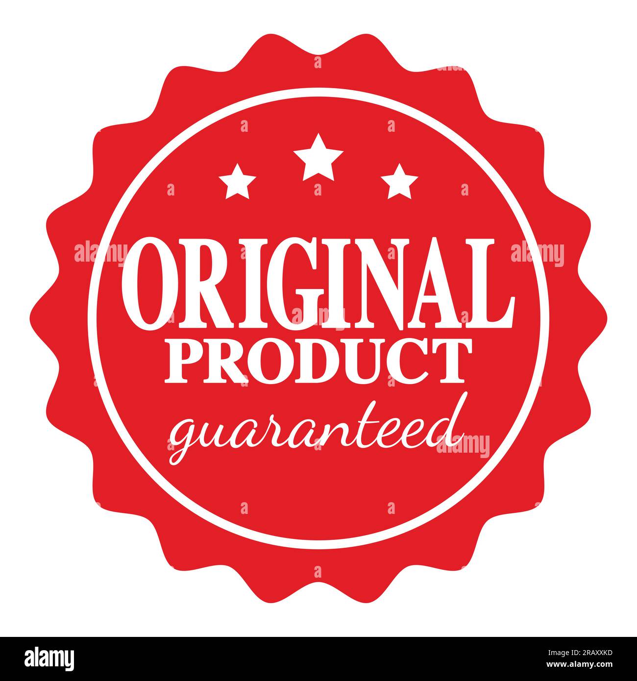 Simple Icon with original product guaranteed text isolated on white ...