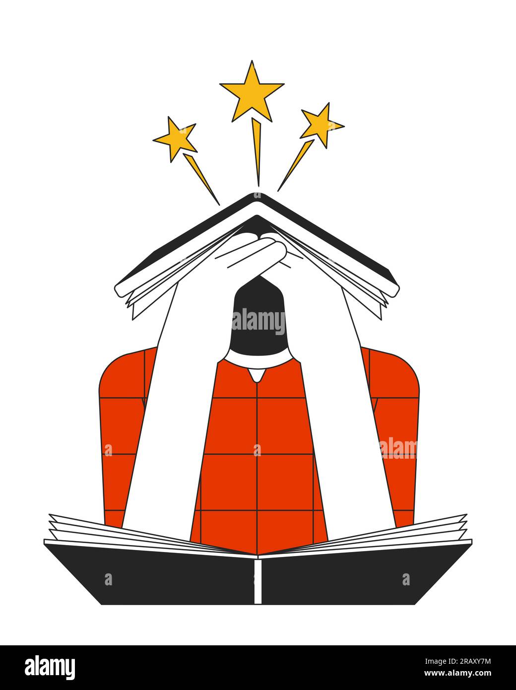 Depressed man holds hand on head flat line color vector character Stock ...