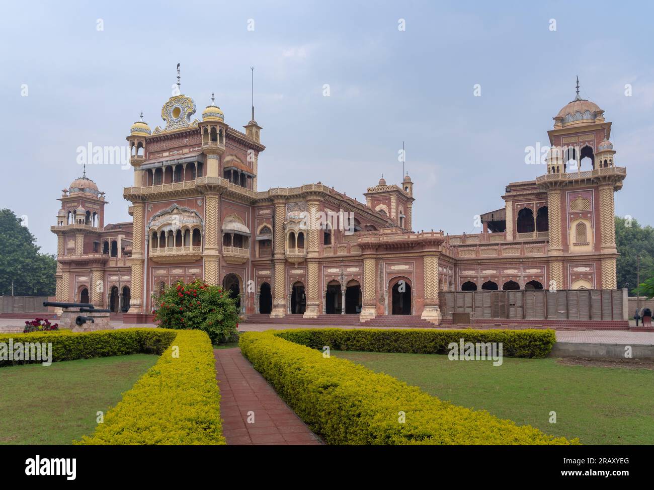 Side view of historic Faiz Mahal palace baroque architecture facade in ...
