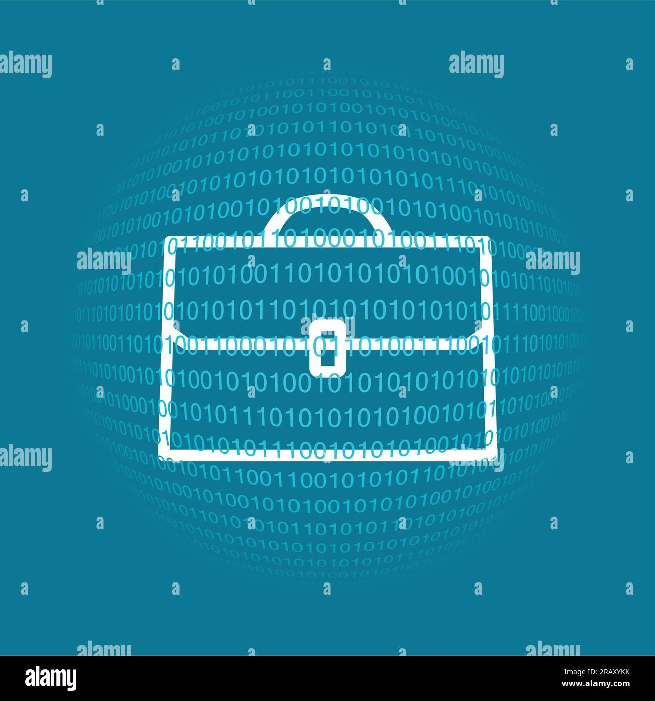 Illustration Of A Sphere Made From Binary Numbers With Suitcase In It Stock Vector Image And Art
