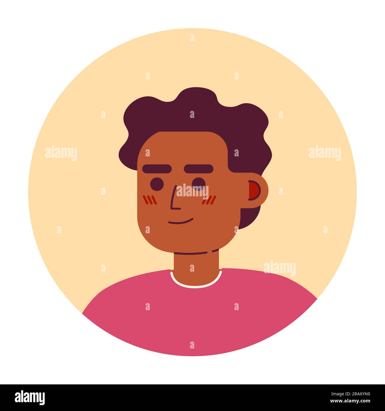 Positive young man semi flat vector character head Stock Vector Image ...