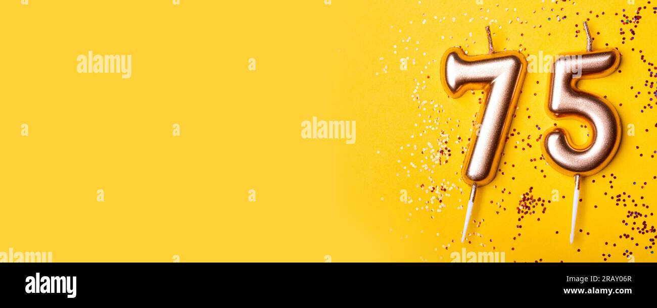 75 years celebration. Greeting banner Stock Photo - Alamy
