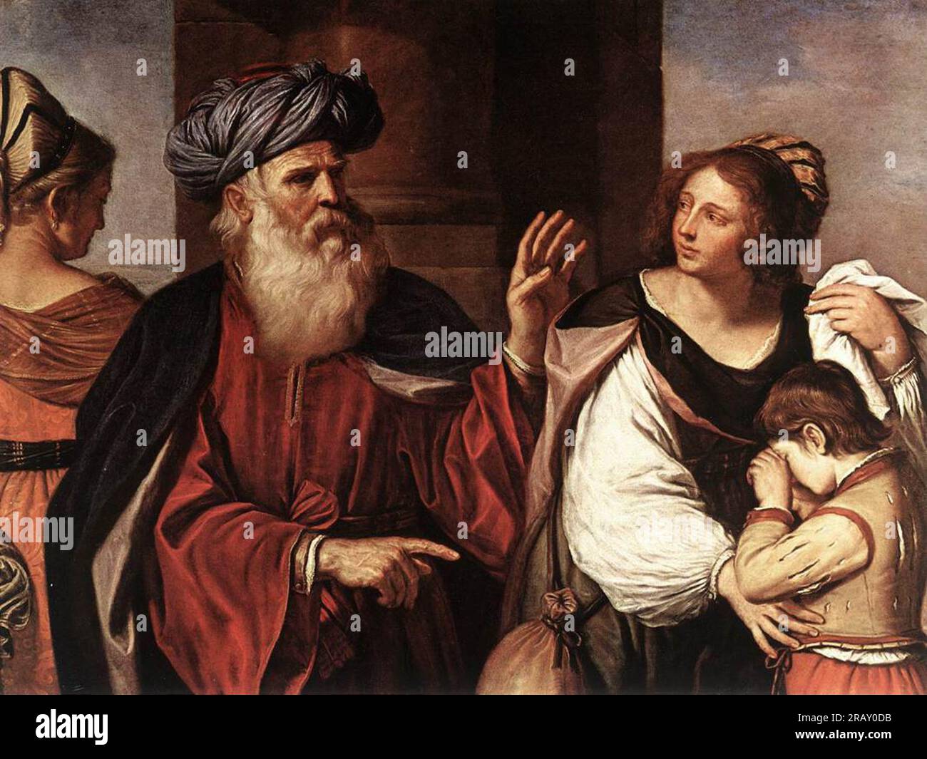 Abraham Casting Out Hagar and Ishmael 1657 by Guercino Stock Photo - Alamy
